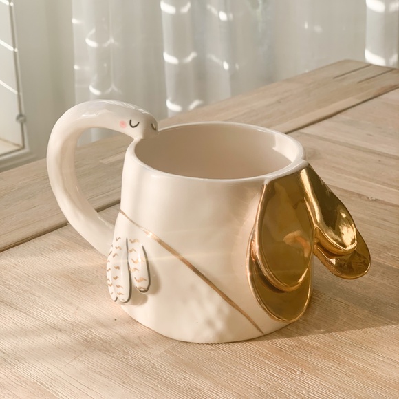 Anthropologie | Dining | Rare Anthropologie Gail Cc Gold Swan Mug | Poshmark